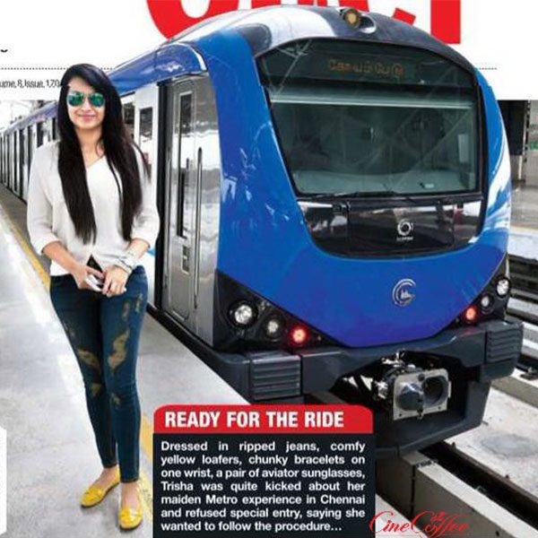 Trisha at Chennai Metro | Actress Trisha Metro Ride